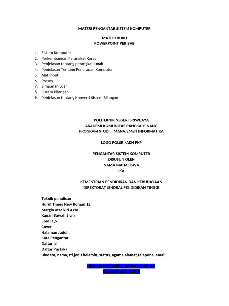Format Penulisan Tugas PSK | PDF