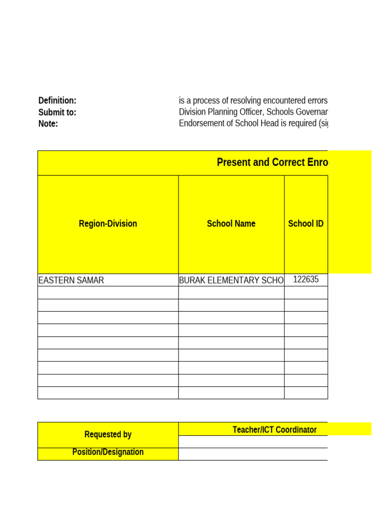 RF03 - Enrollment Data Issues | PDF