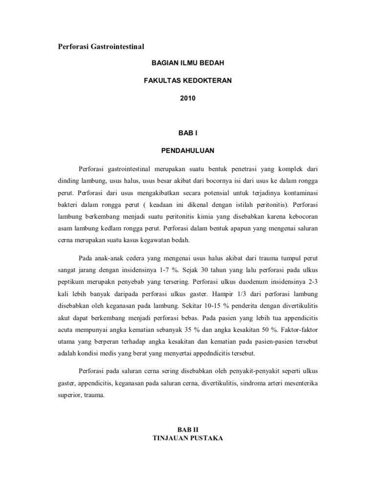 Perforasi Gastrointestinal | PDF
