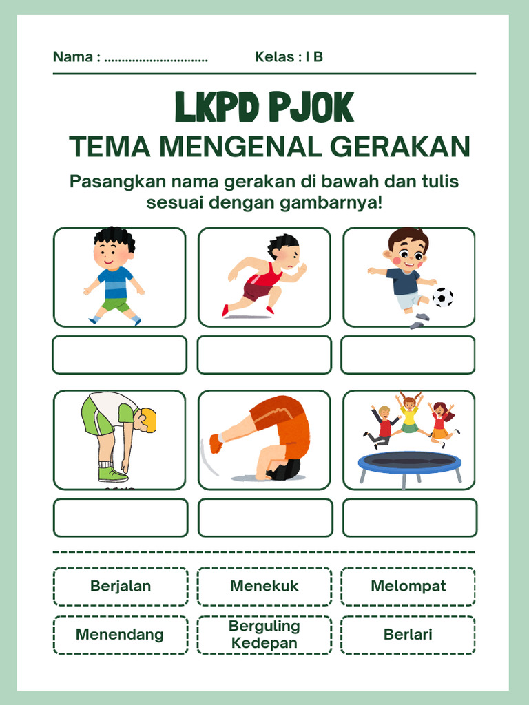 Lembar Kerja PJOK Tentang Gerakan | PDF
