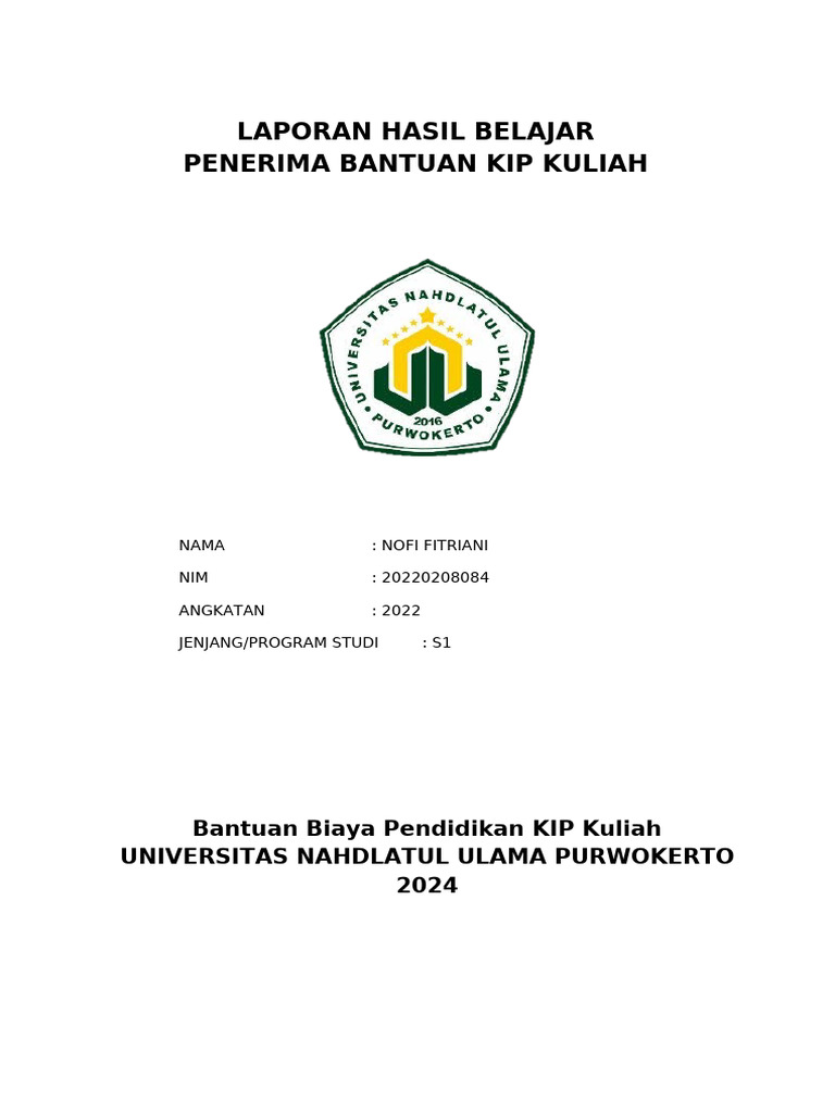 Lampiran 5 - Format Lap Hasil Belajar Edit | PDF