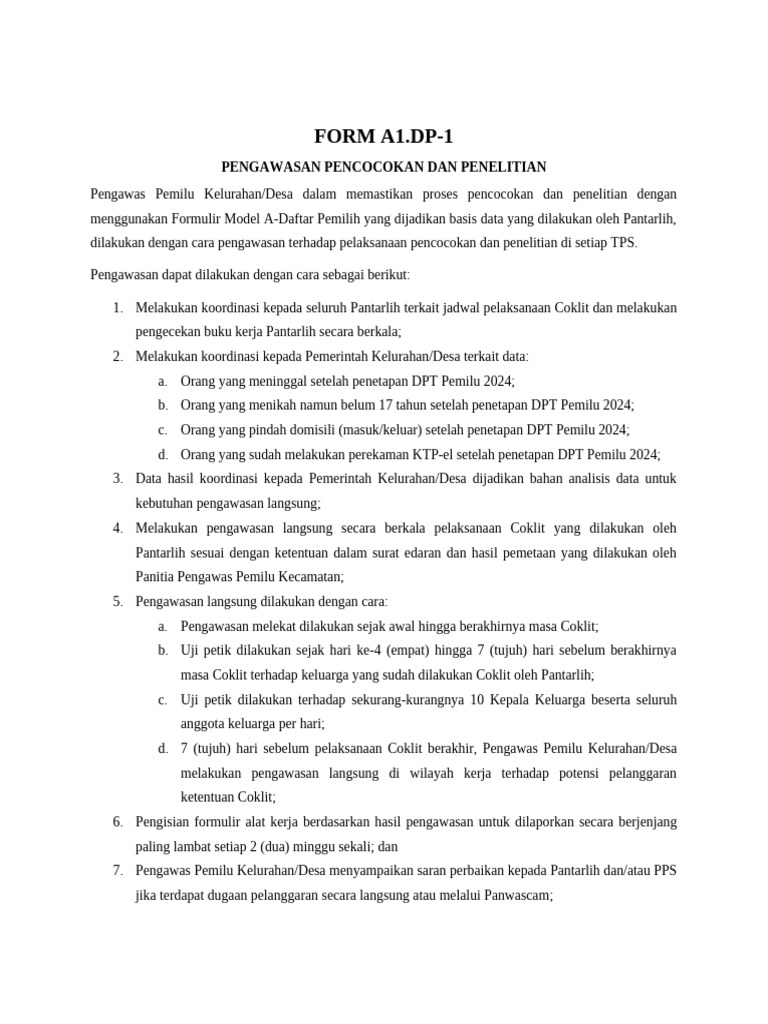 Alker Form A.1.DP1 03 JULI 2024 DESA SIDONG-DONG | PDF