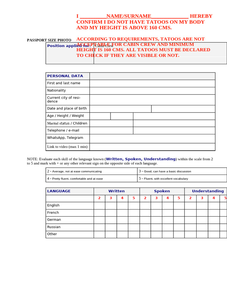 CC Application Form | PDF