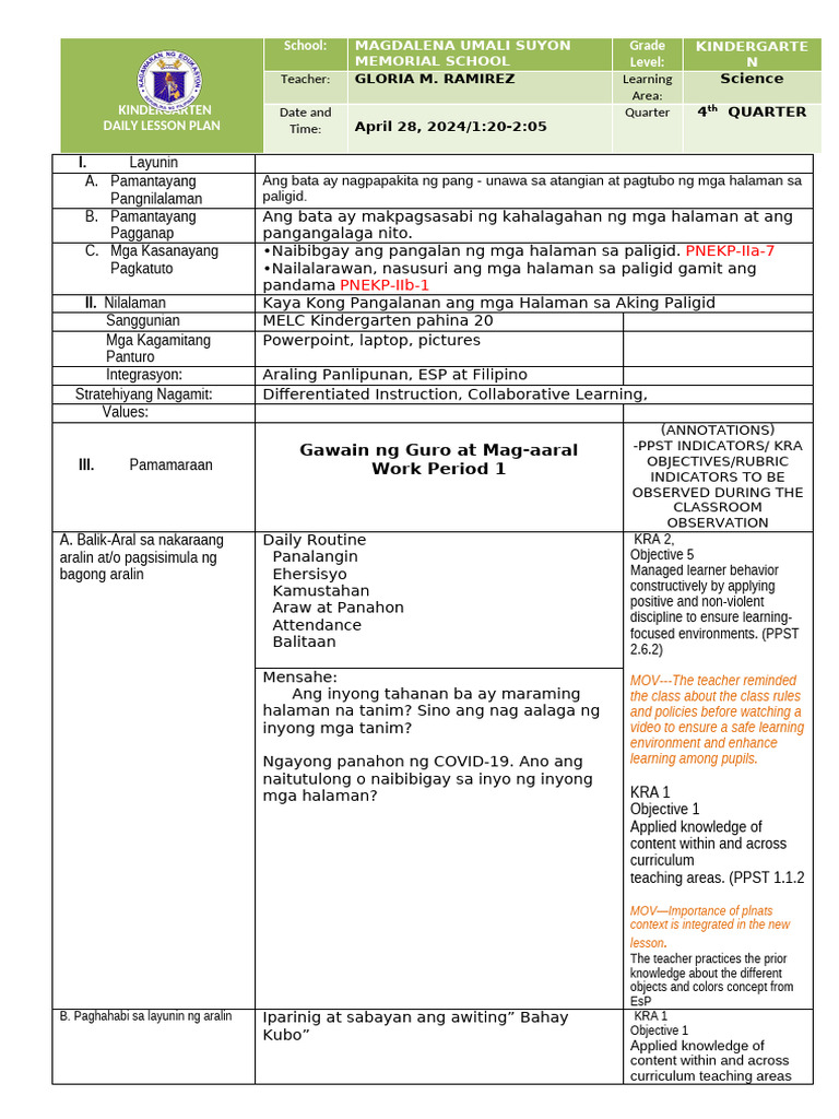 Cot 4 Glo | PDF | Differentiated Instruction | Learning