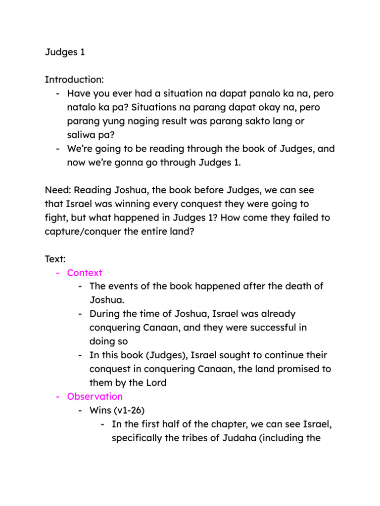 Judges 1 | PDF