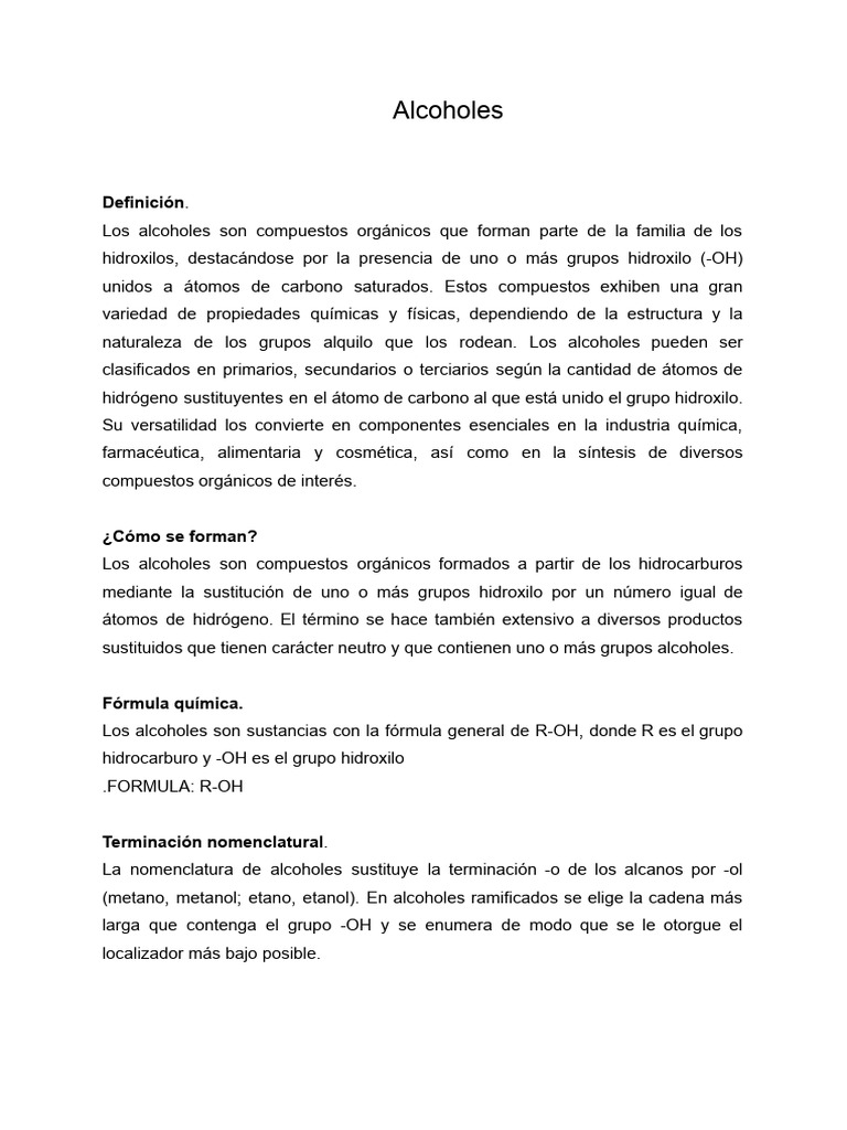 Alcoholes | PDF