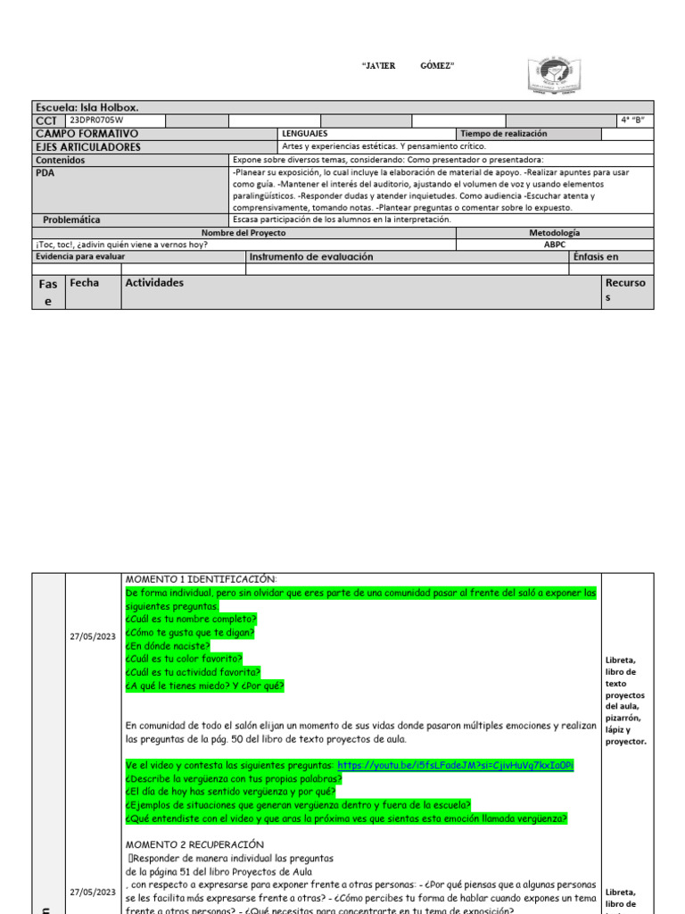 Formato Lenguajes Correcion | PDF