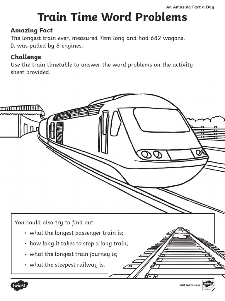 T T 2547755 Train Time Word Problems Activity Sheet - Ver - 7 | PDF