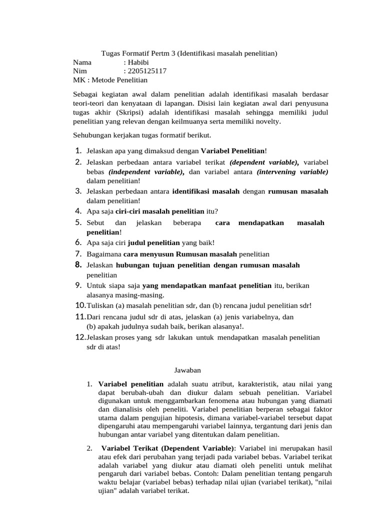 03 Tugas Formatif Pertemuan 3 Habibi | PDF