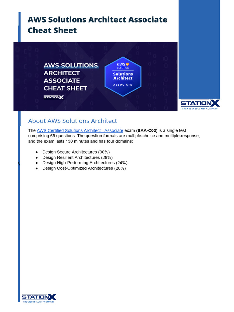 Aws Solutions Architect Associate Cheat Sheet | PDF