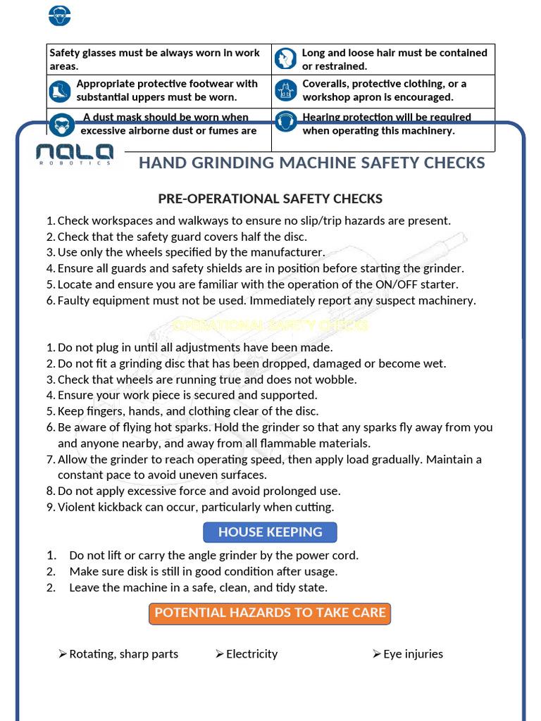 Hand Grinding Machine Safety | PDF | Business | Home & Garden