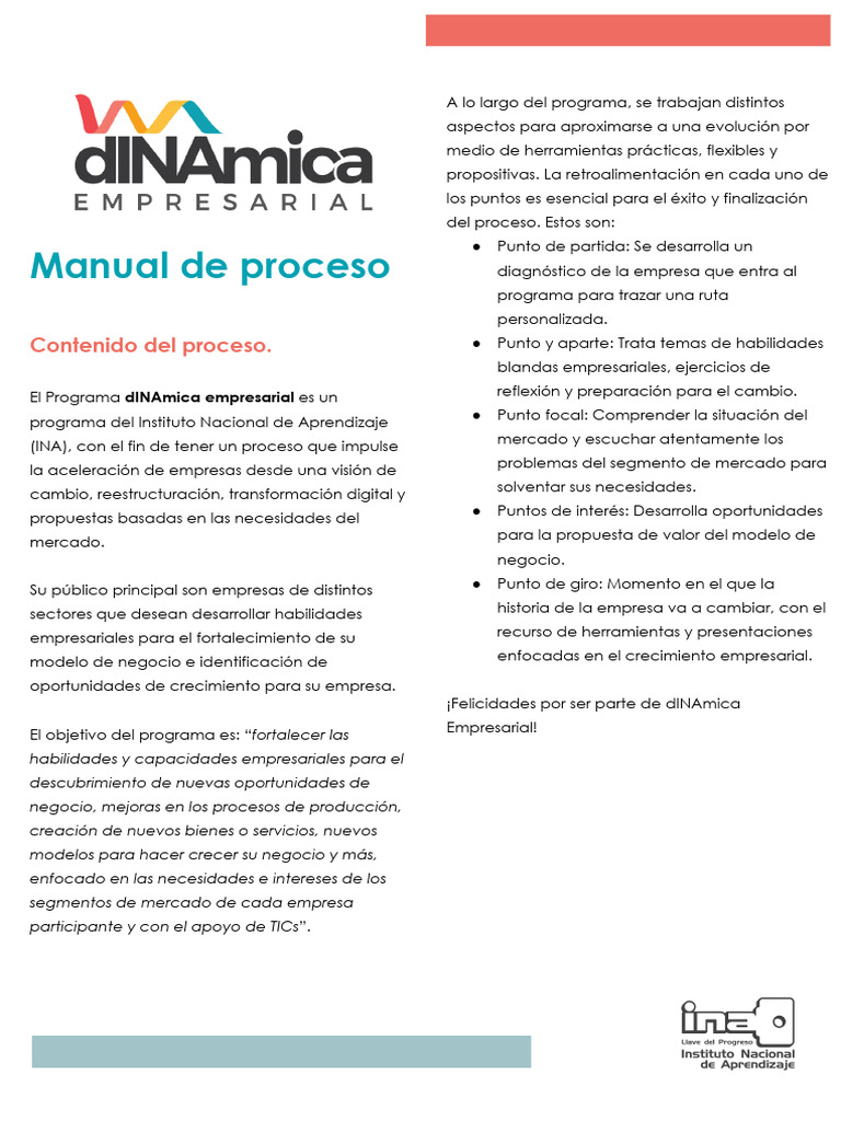 Manual de Proceso dINAmica Empresarial - Semilla - V3 - Enero2024 | PDF
