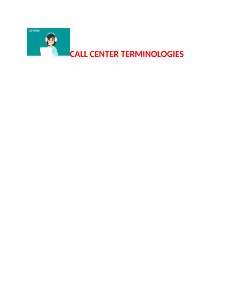 Call Center Terminologies | PDF
