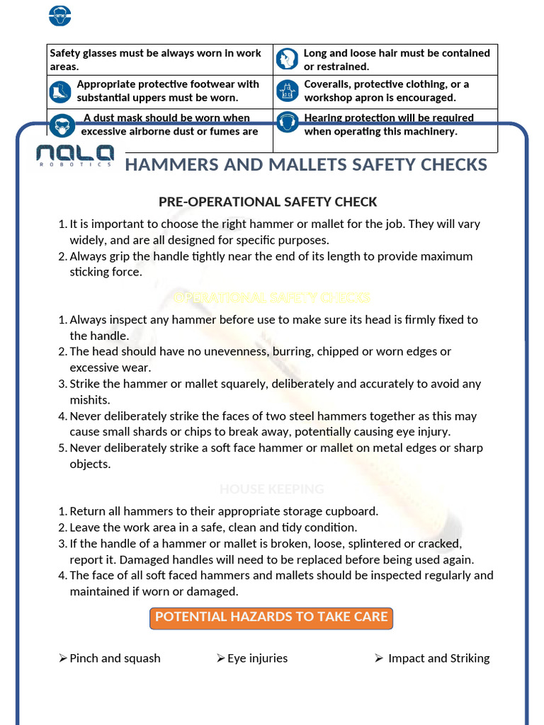 Hammers and Mallets Safety | PDF