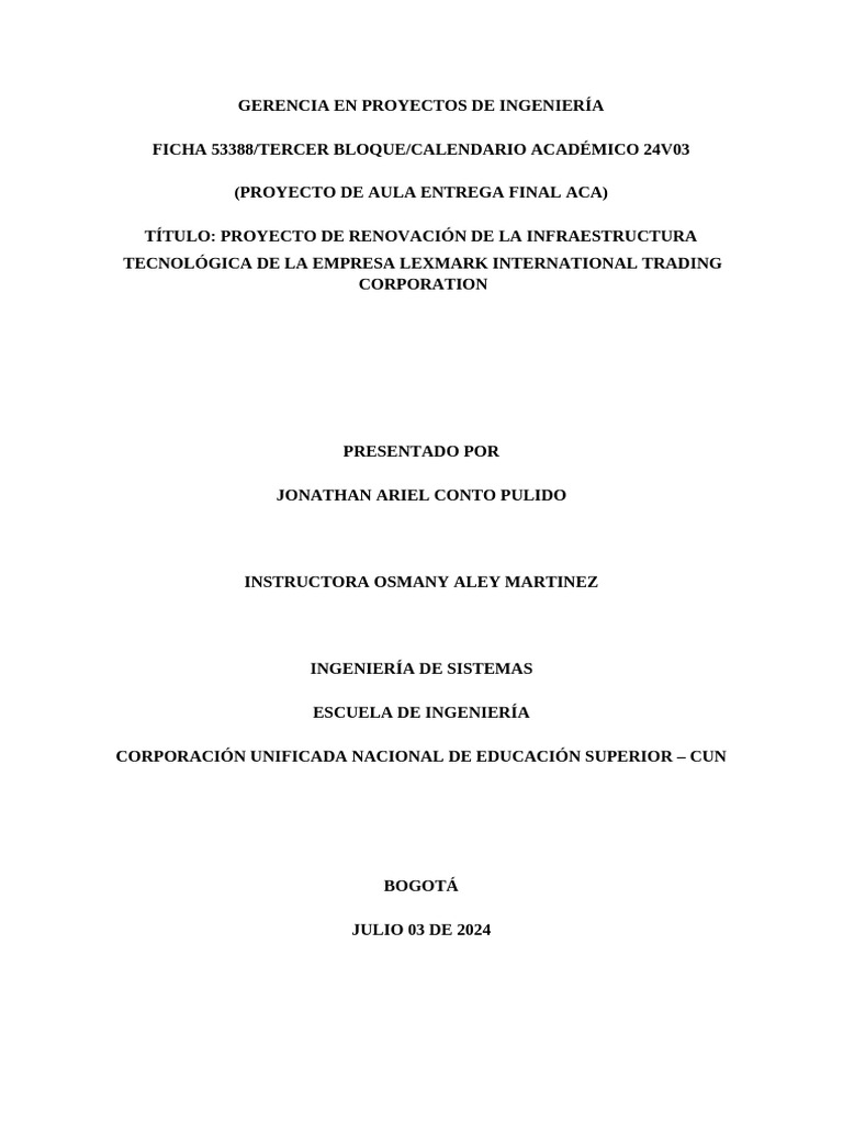 GERENCIA EN PROYECTOS .pdf | PDF