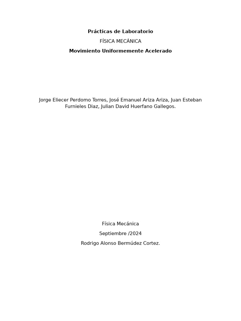 Movimiento Acelerado Pdf Aceleración Ciencia Y Matemática