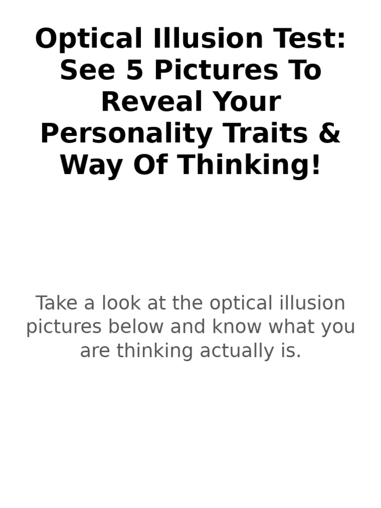 Optical Illusion Test | PDF