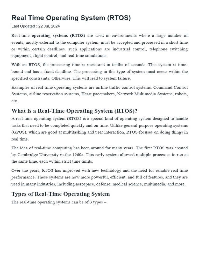 7.real Time Operating System (RTOS) | PDF | Operating System | Real ... 7.real Time Operating System (RTOS) | PDF | Operating System | Real ...