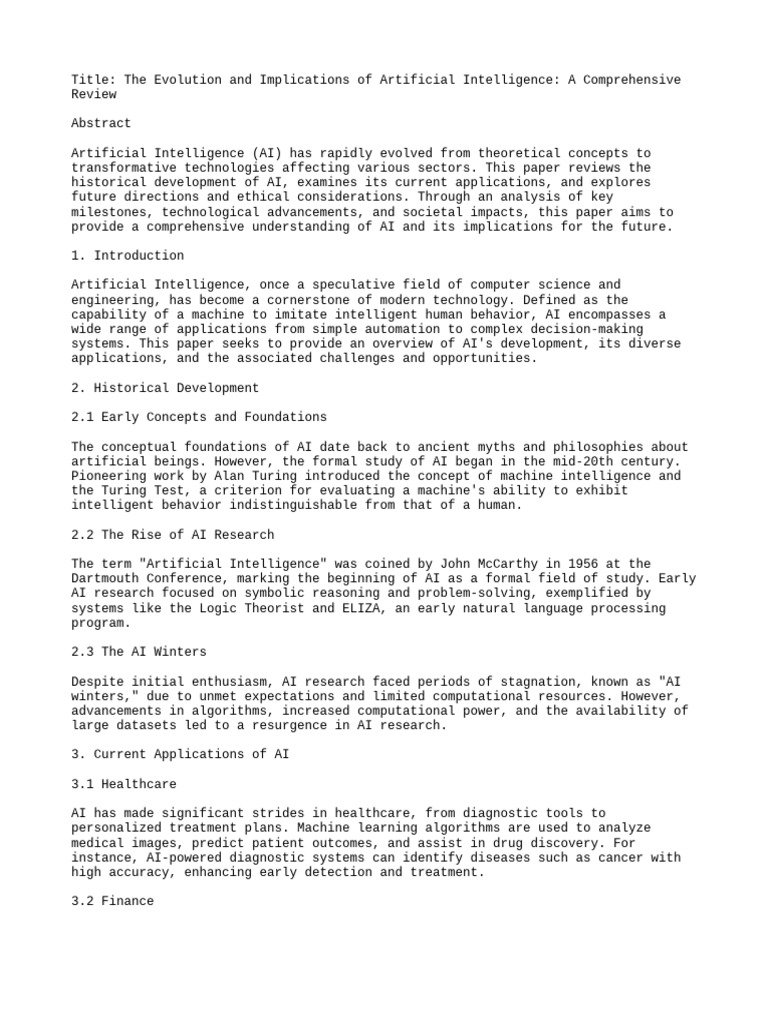 Ai Research Paper Pdf Artificial Intelligence Computers