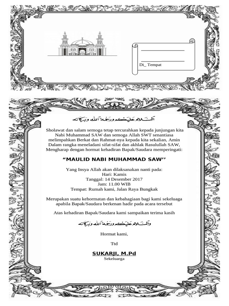 Undangan Maulid Nabi | PDF