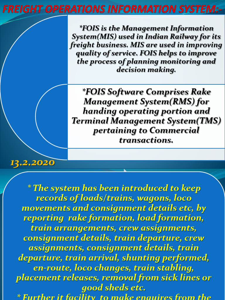 FREIGHT OPERATIONS INFORMATION SYSTEM | PDF