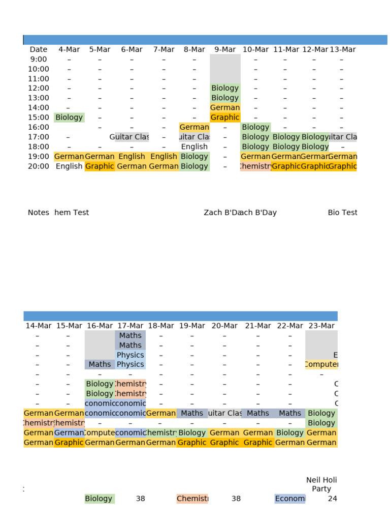 MOCK Revision Timetable | PDF