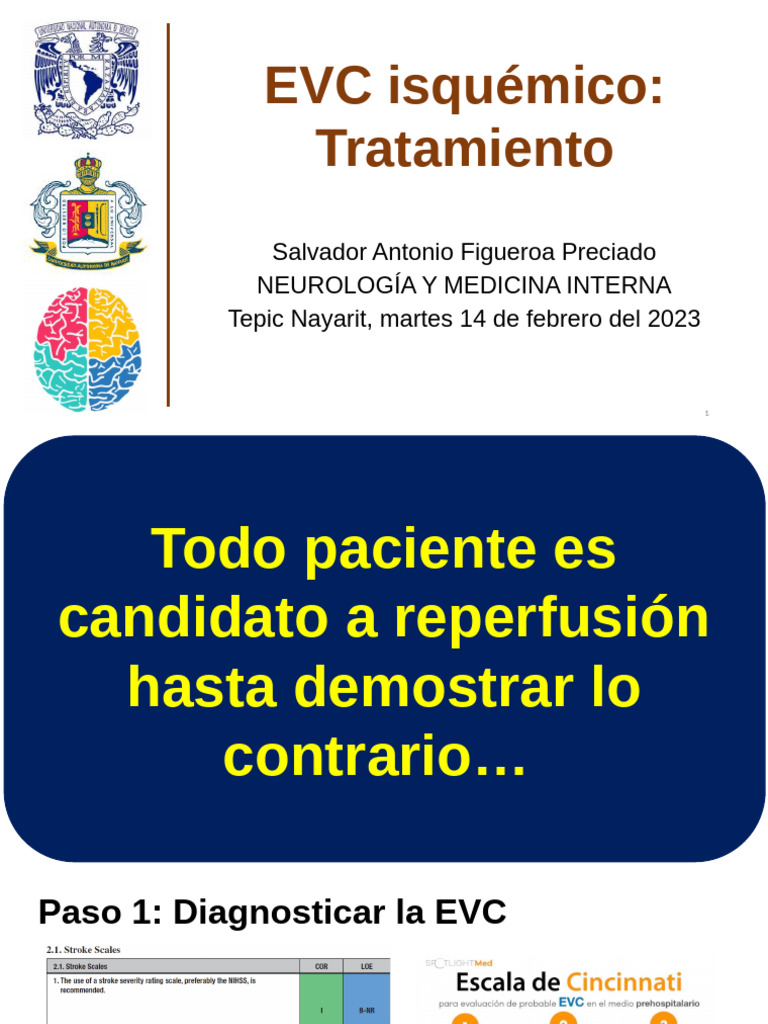Tratamiento agudo de EVC isquemico | PDF