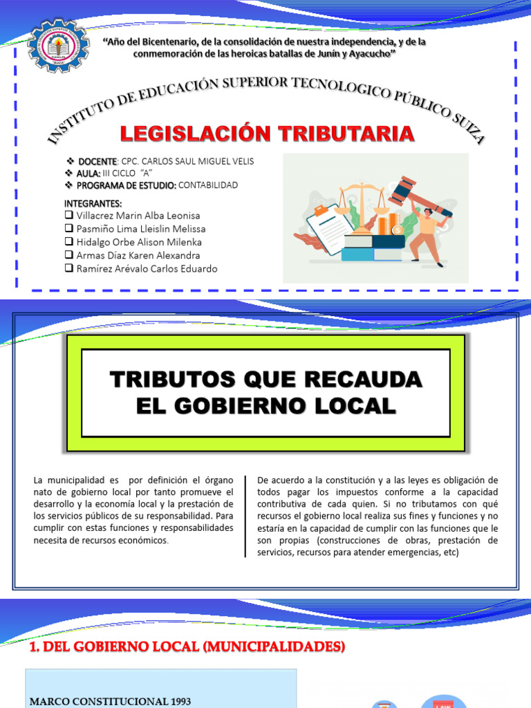 Gobierno Local-Legislación Tributaria | PDF