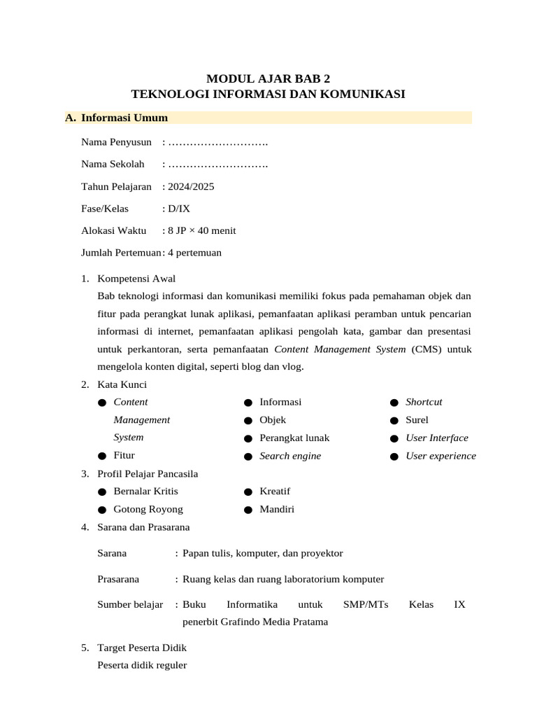 6. Modul Ajar Bab 2 | PDF