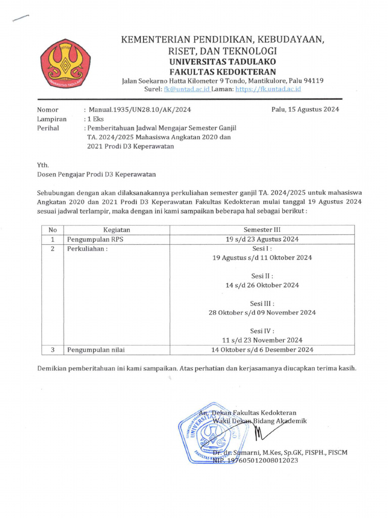 Jadwal Angk. 2020 2021-2 | PDF