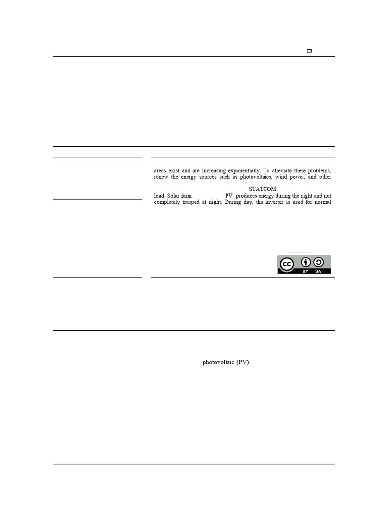 PV Solar Farm As Static Synchronous Compensator For Power Compensation ...