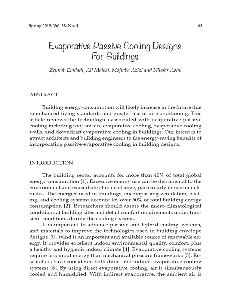 Evaporative Passive Cooling Designs | PDF