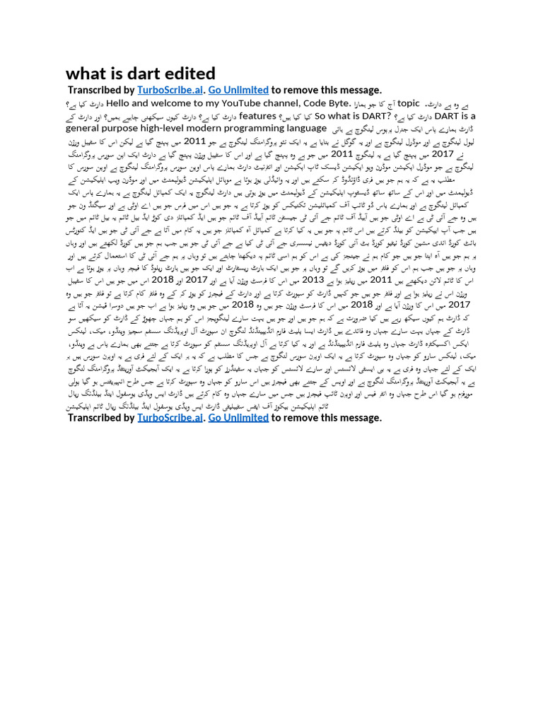 What Is Dart Edited | PDF