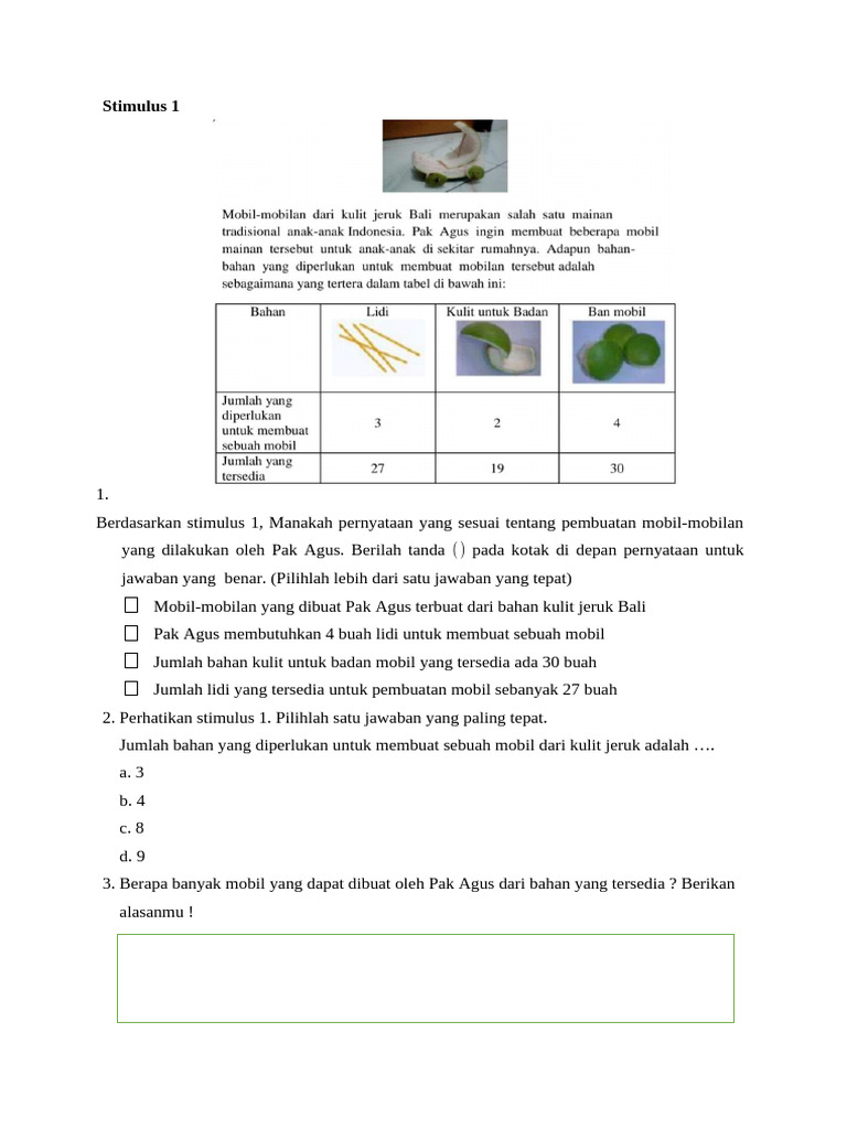 Soal Sumatif Hrian Matematika Kelas 7 (SUMATIF) | PDF
