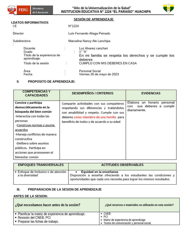 Mis Deberes en Casa | PDF