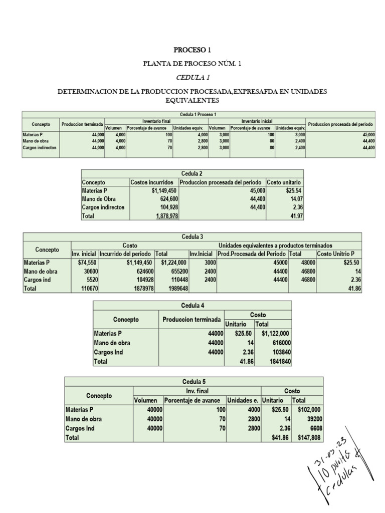 Cédulas de producción | PDF