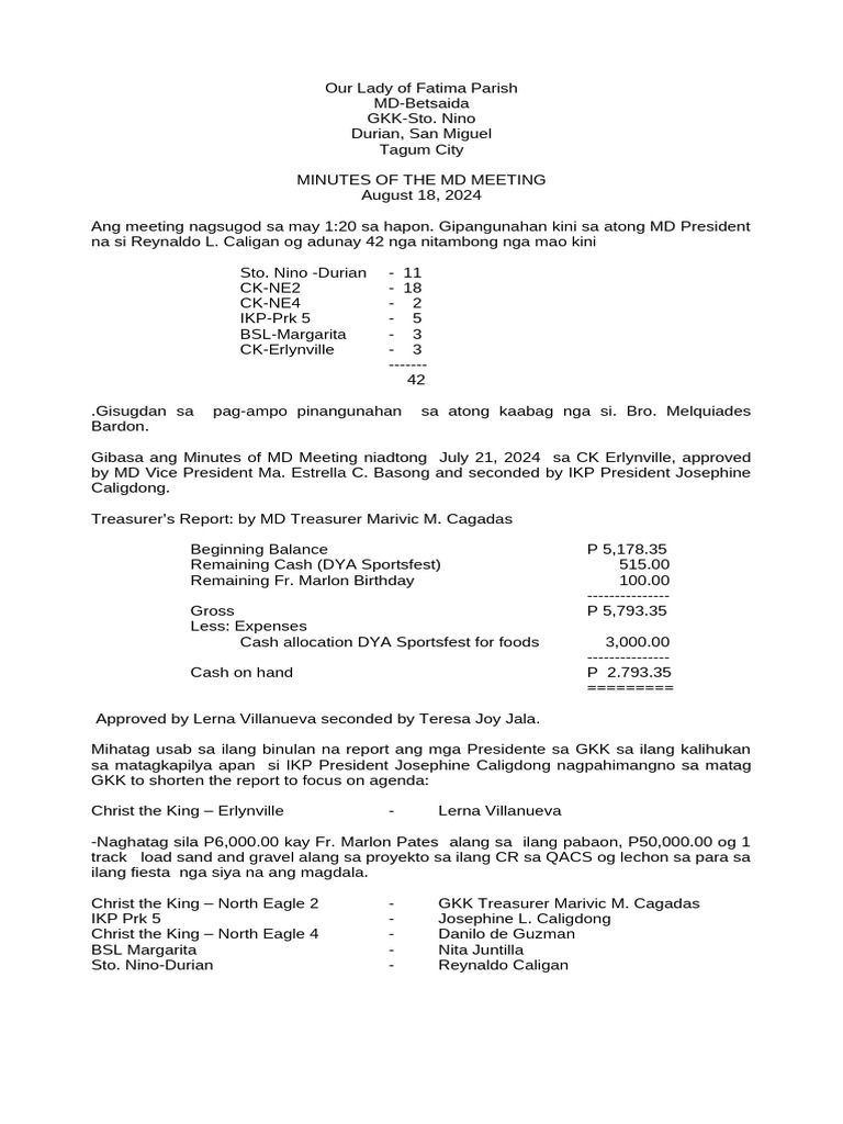 MD Minutes | PDF