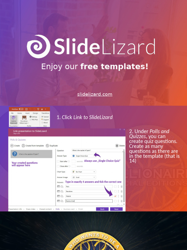 Who Wants To Be A Millionaire - Template by SlideLizard | PDF