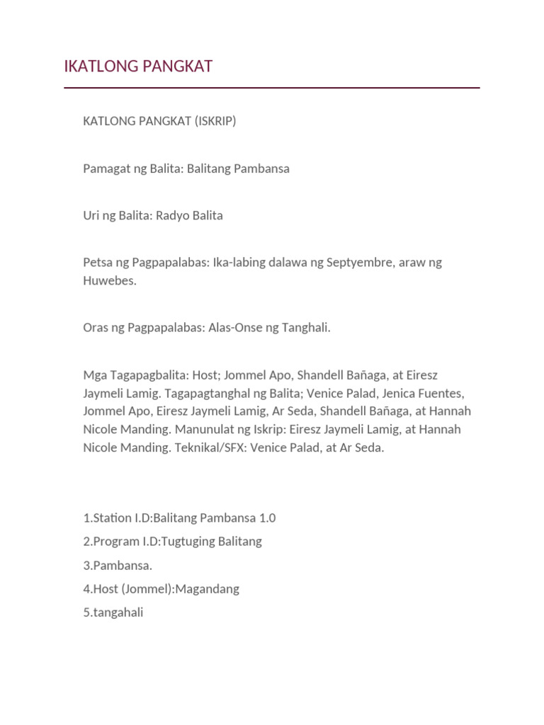 Ikatlong Pangkat | PDF