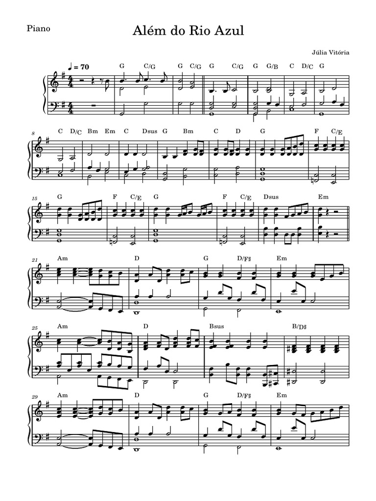 Além Do Rio Azul-Piano | PDF