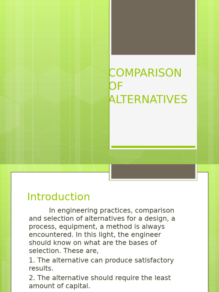 Comparison of Alternatives | PDF