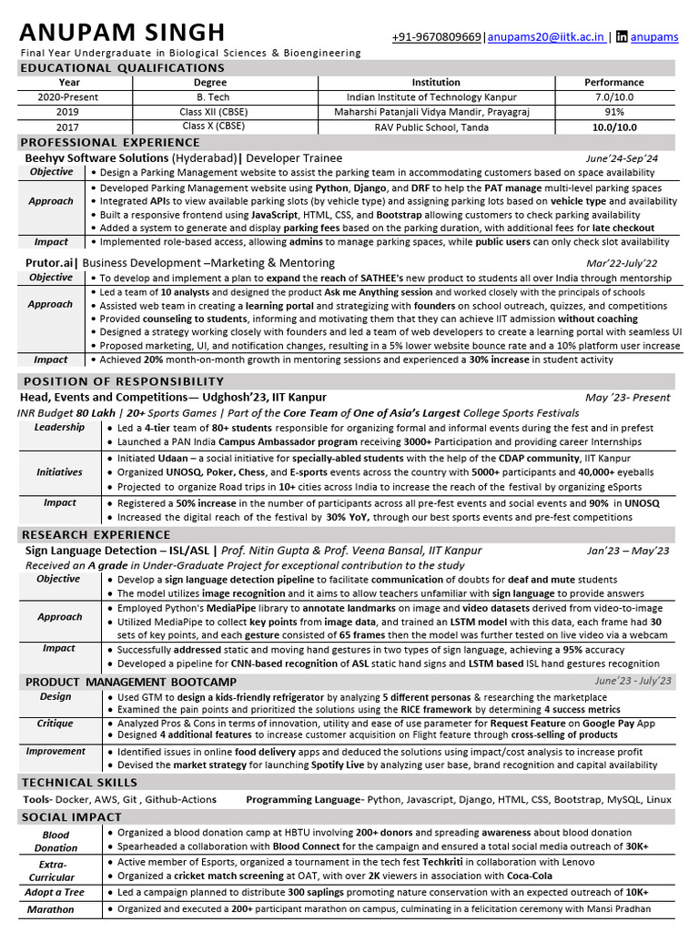 Anupam_Singh_resume | PDF