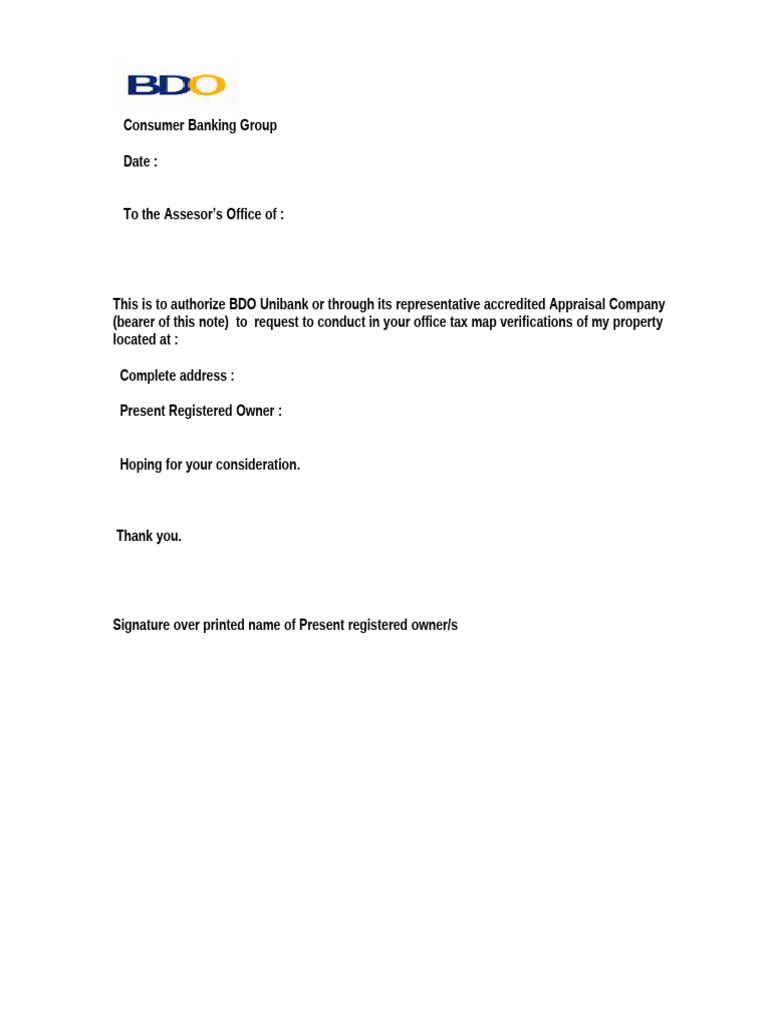 BDO Authorization To Tax Map | PDF