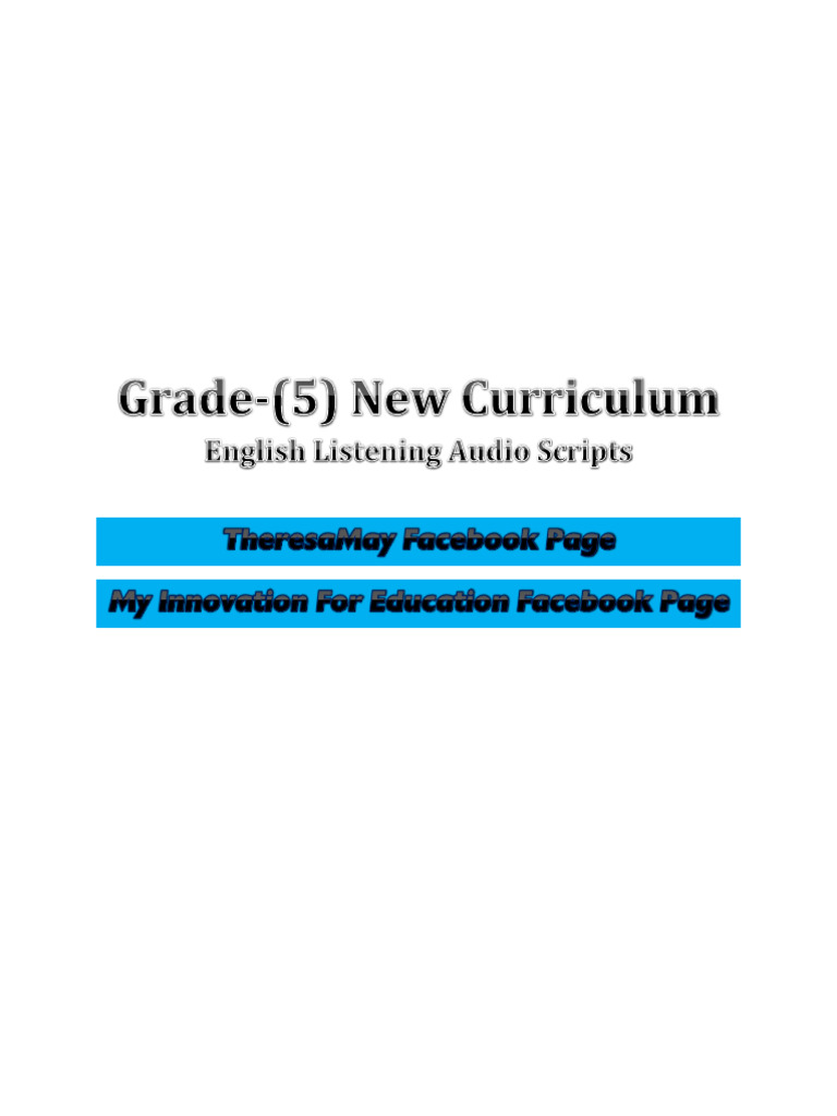 Grade - (5) English Listening Audio Script | PDF