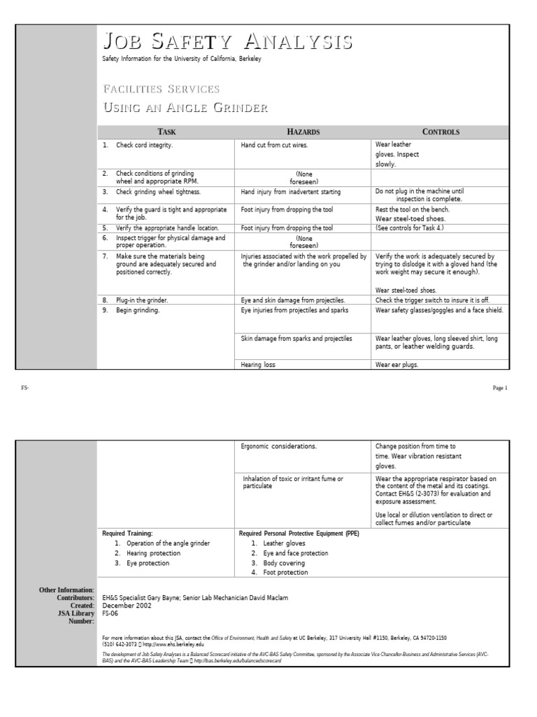 Using Grinder Jsa Fsanglgrndr.06 | PDF