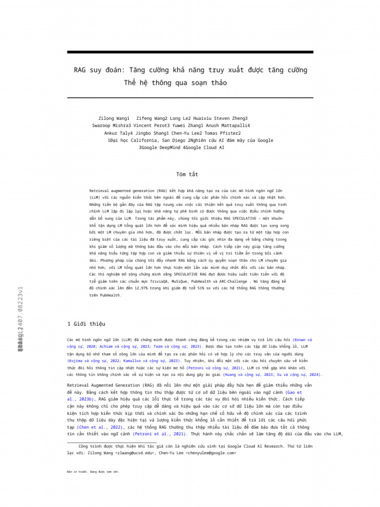 Speculative RAG (VN) | PDF