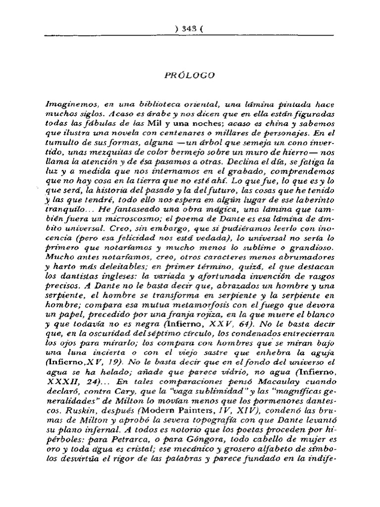 Prólogo Nueve Ensayos Dantescos | PDF