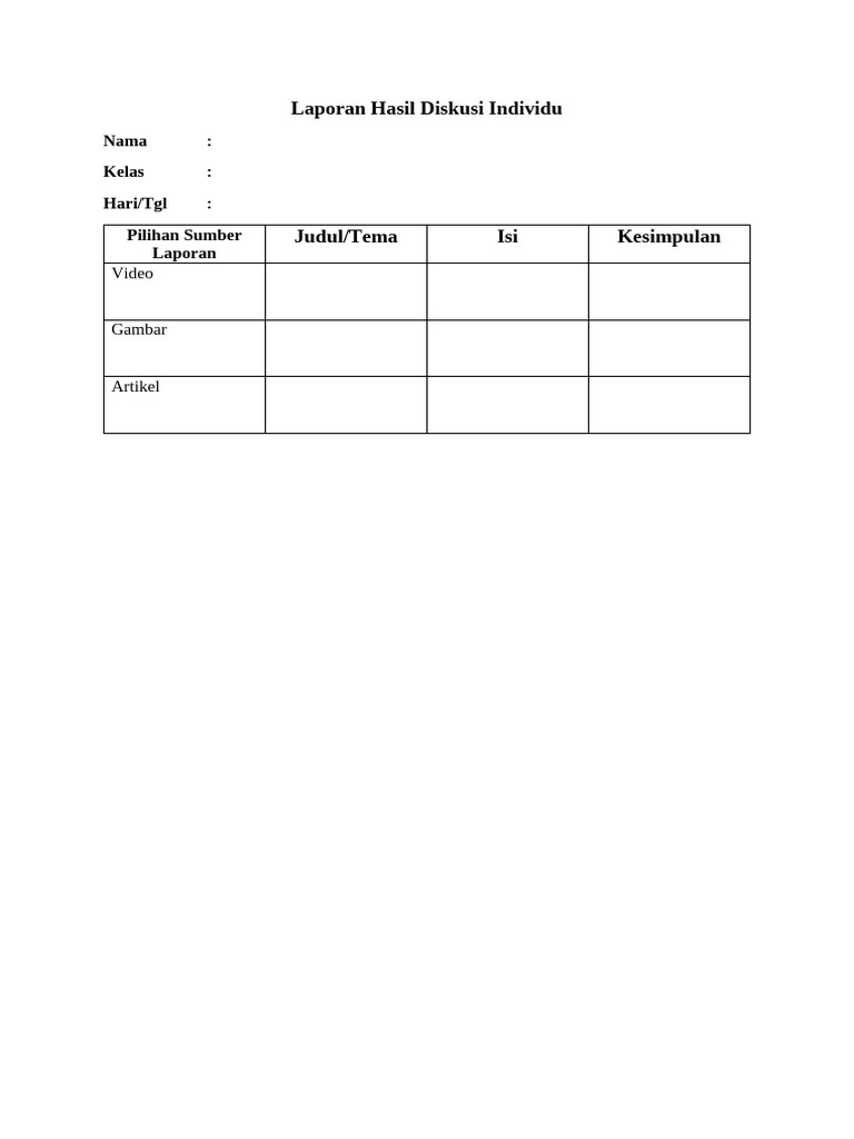 Laporan Hasil Diskusi Individu | PDF