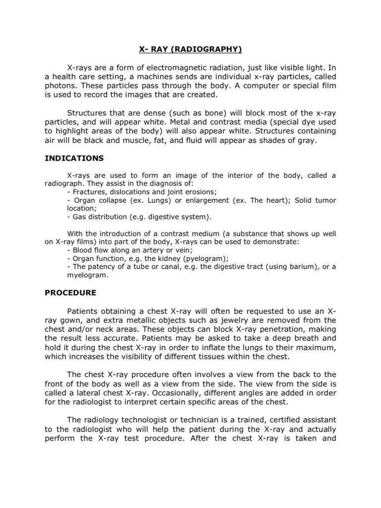An Overview of the X-Ray Procedure: Indications, Process, and Nursing ...