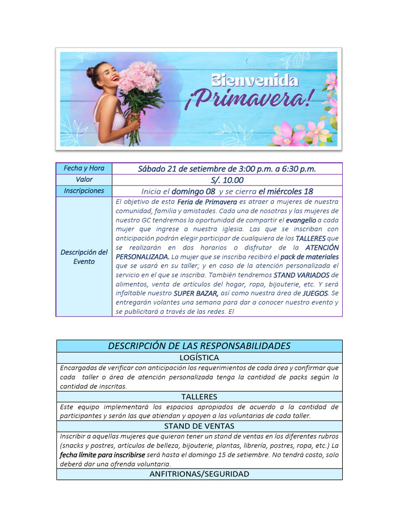 Bienvenida Primavera | PDF